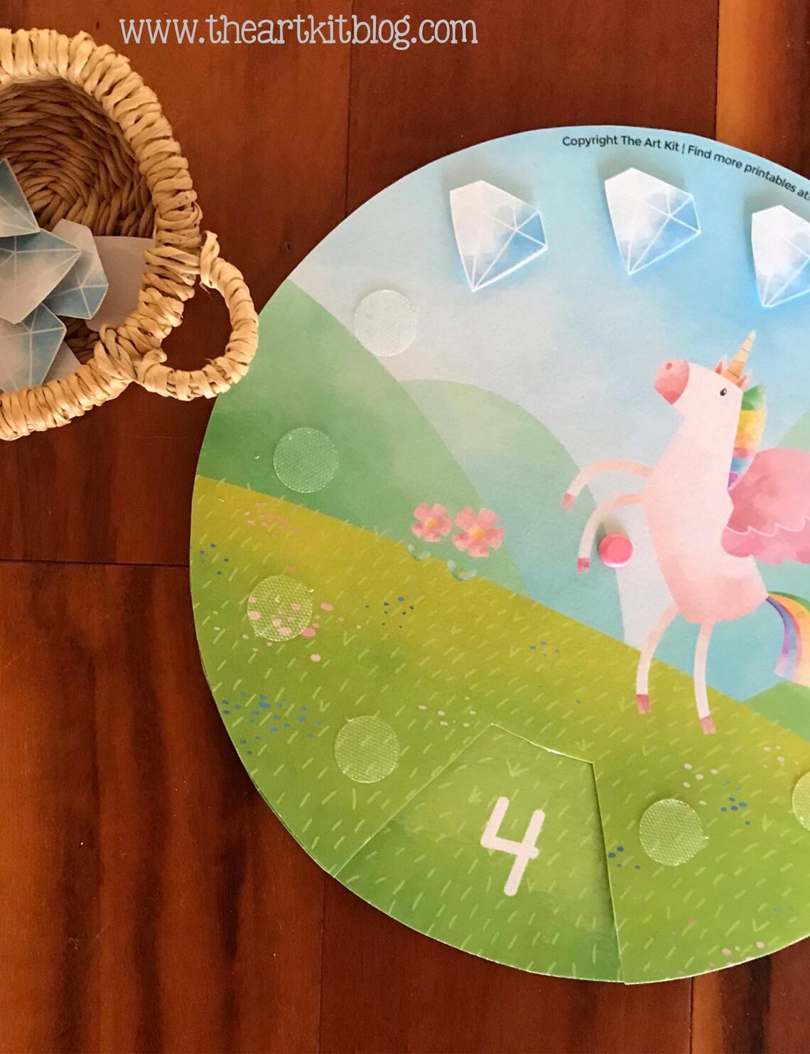 Printable Number Counting Wheel 1-12 // Unicorns and Gems // - Etsy