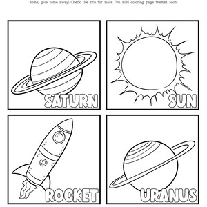MINI Solar System Coloring Pages Book, 16 Mini Pages to Trace and Color ...