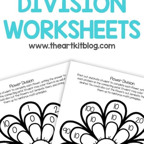 Division Flowers Activity Sheets 0 to 10 Waldorf - Etsy