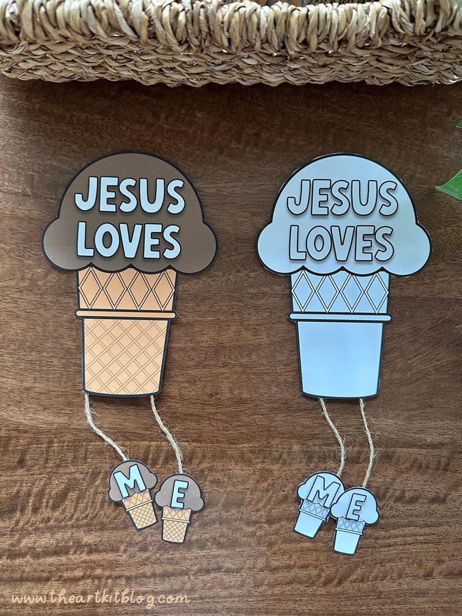 Ice Cream Jesus Loves Me Paper Craft, CUSTOMIZABLE to Your Child's Name ...