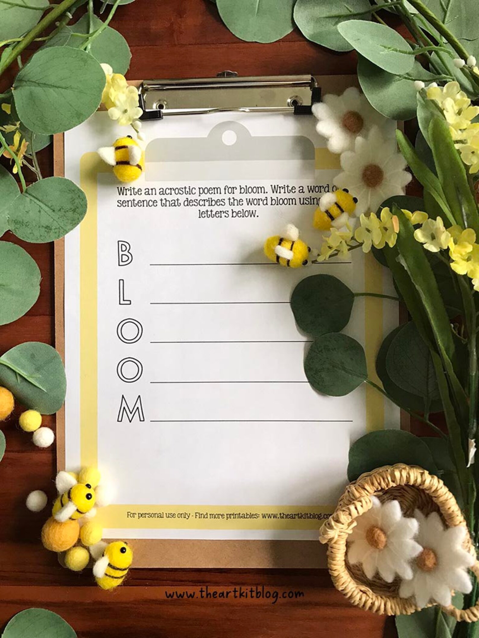 Printable Acrostic Poem Templates for May for Kids, Language Arts ...