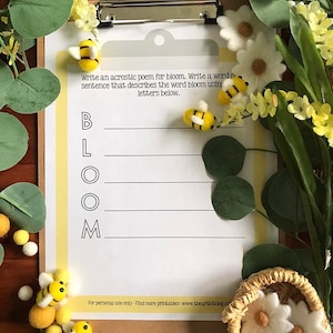 Printable Acrostic Poem Templates for May for Kids, Language Arts ...
