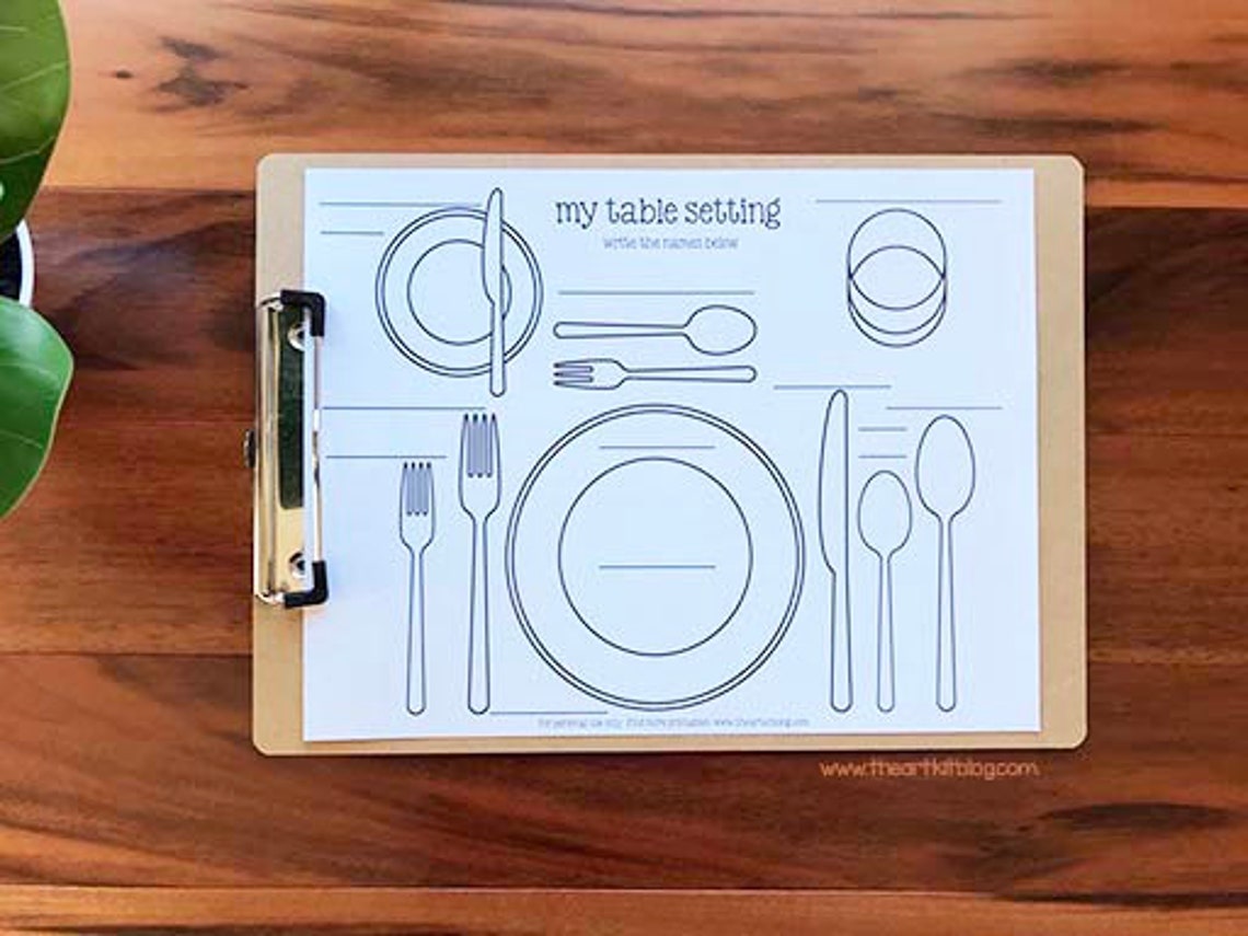 Table Setting Placemat Printables for Kids Montessori - Etsy