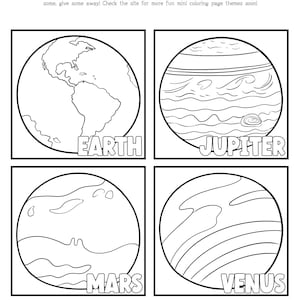 MINI Solar System Coloring Pages Book, 16 Mini Pages to Trace and Color ...