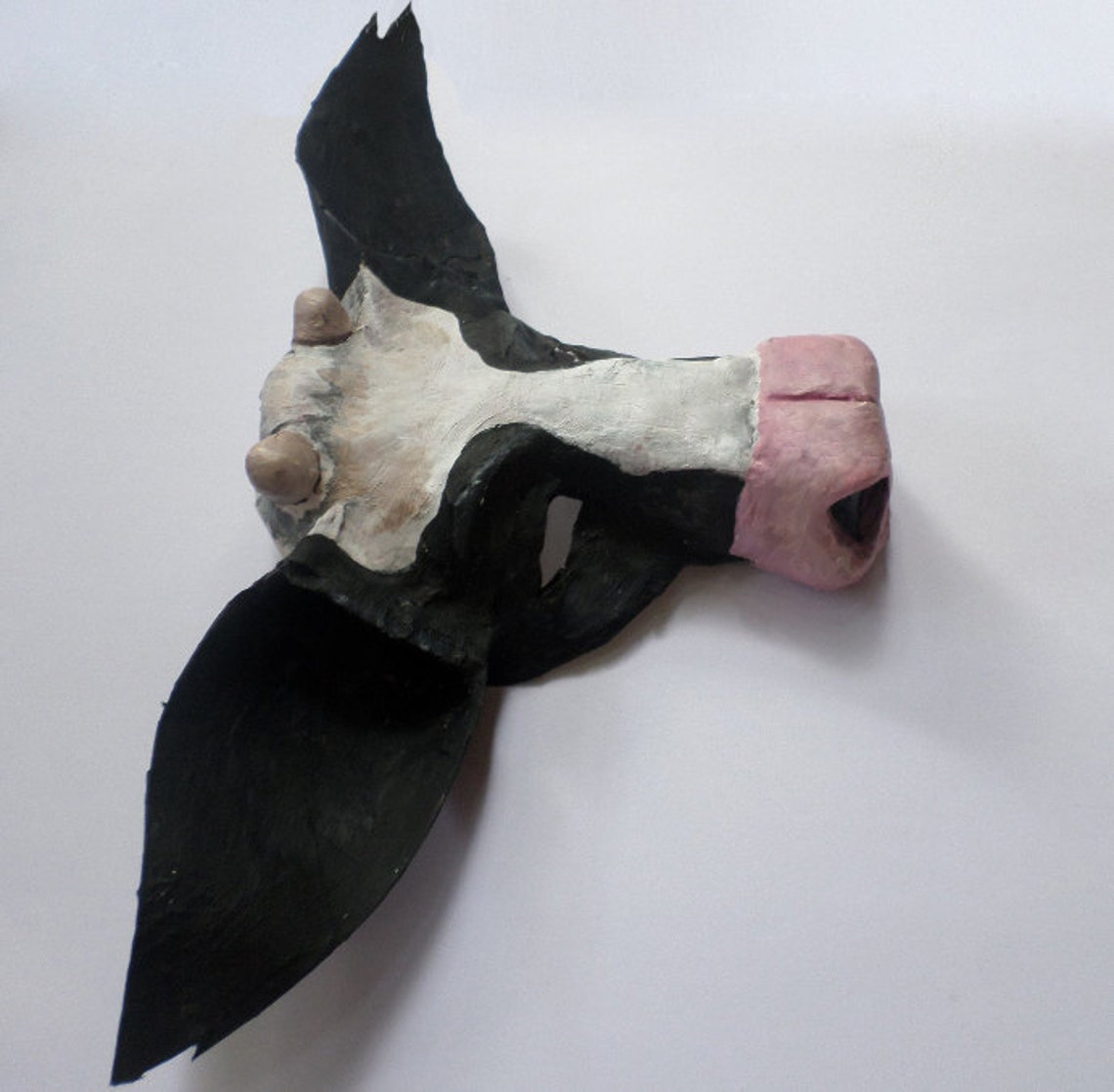 Cow Mask Holstein Cow Paper Mache Wearable Mask Barnyard - Etsy