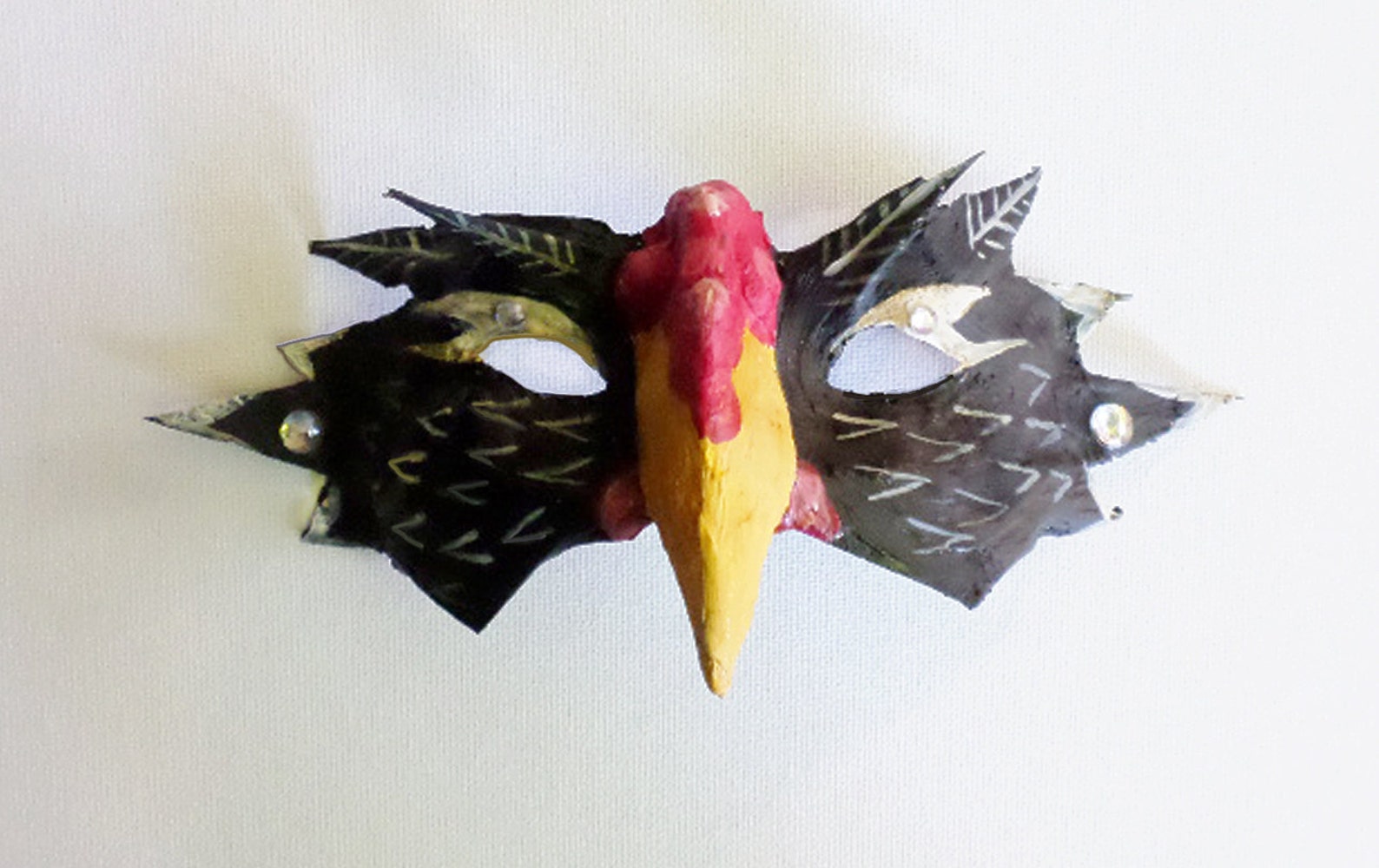 Rooster half mask masquerade mask Year of the Rooster | Etsy