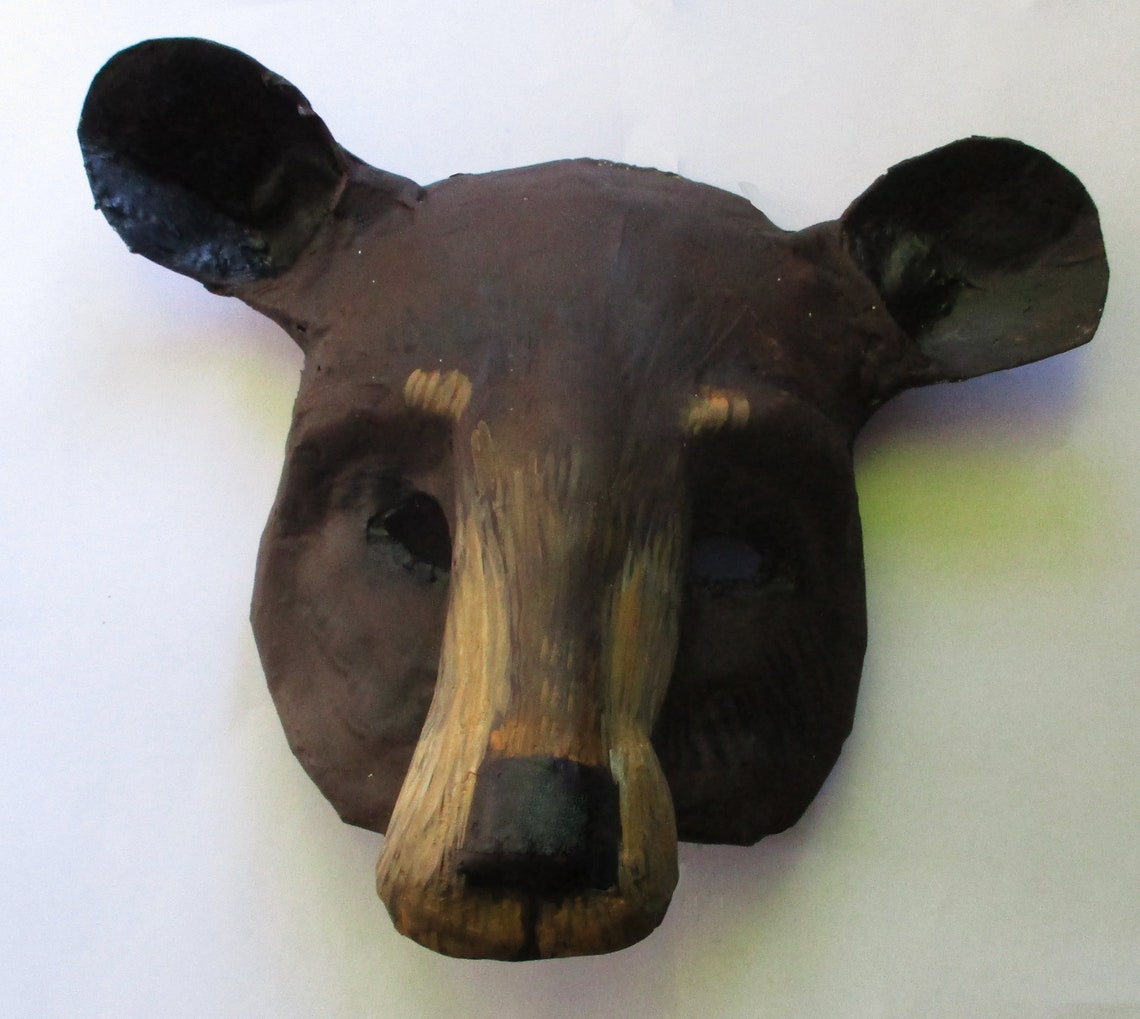 Black Bear Mask Bear Mask Black Bear Papier Machecosplay | Etsy