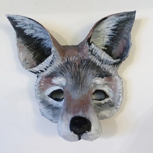 Grey Wolf Mask, Unique, Animal Mask, Cosplay, Wearable, Paper Mache ...