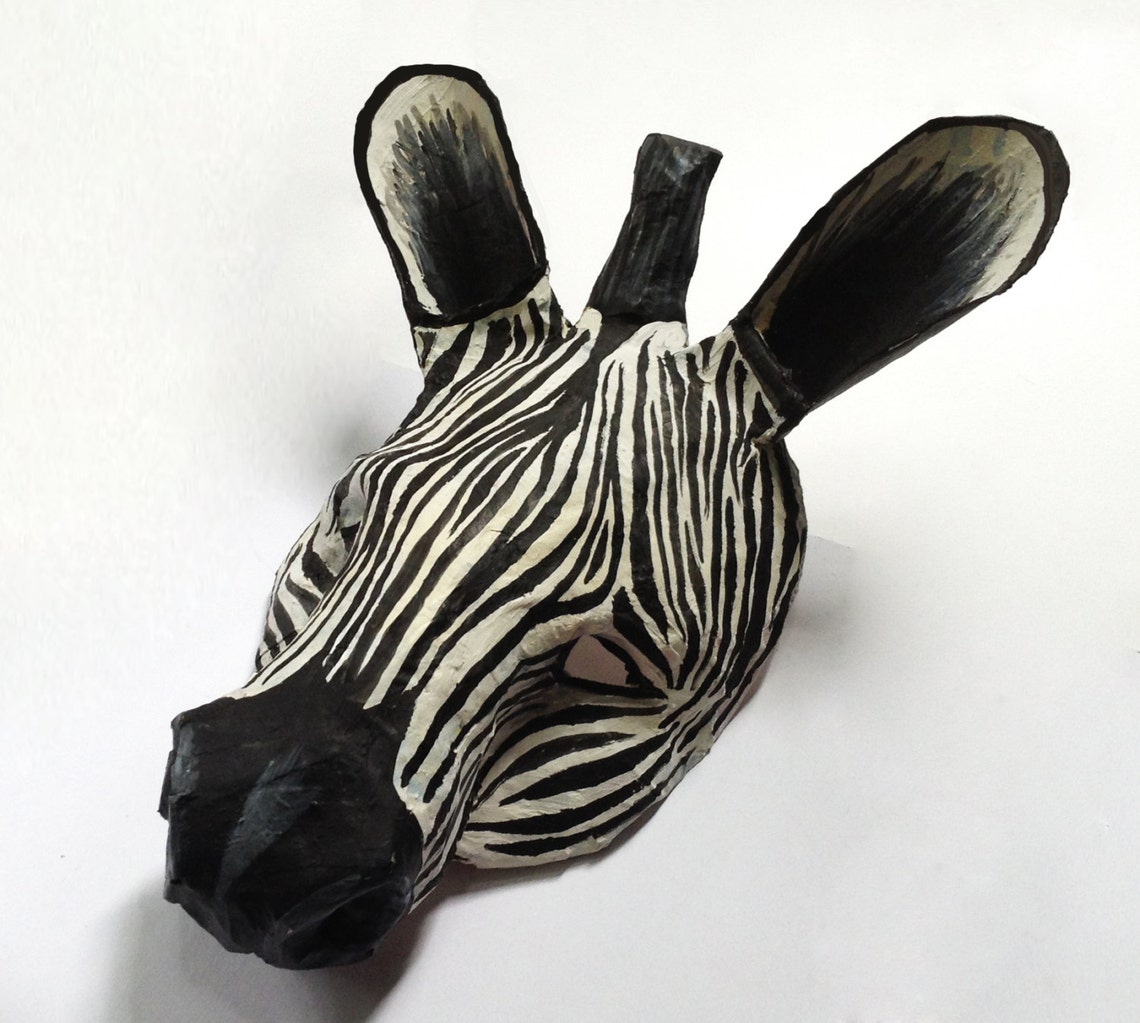 Zebra Mask African Wildlife Black and White Zebra Paper - Etsy