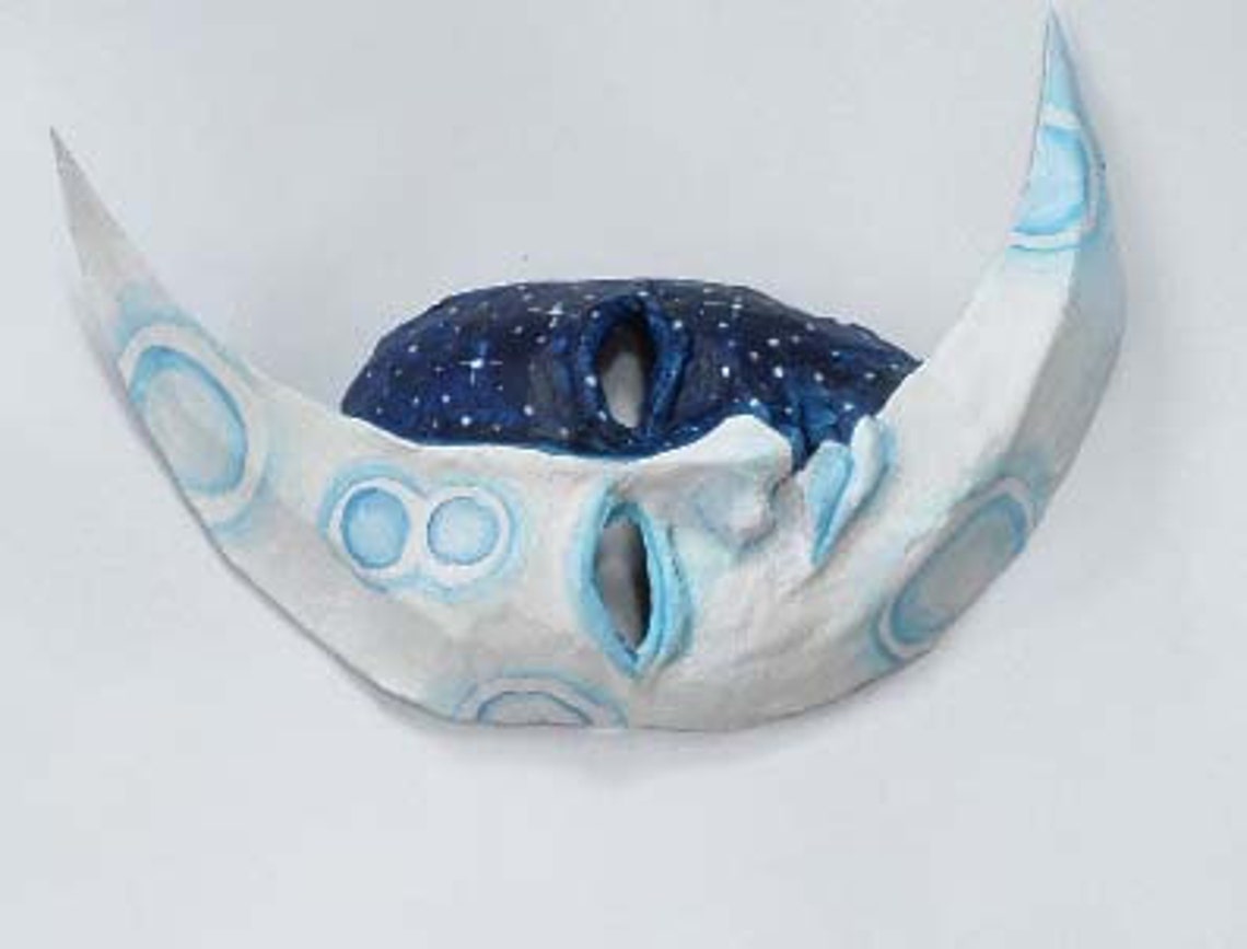 Moon and Stars Mask Nurserywearablenight Sky Lunar White | Etsy