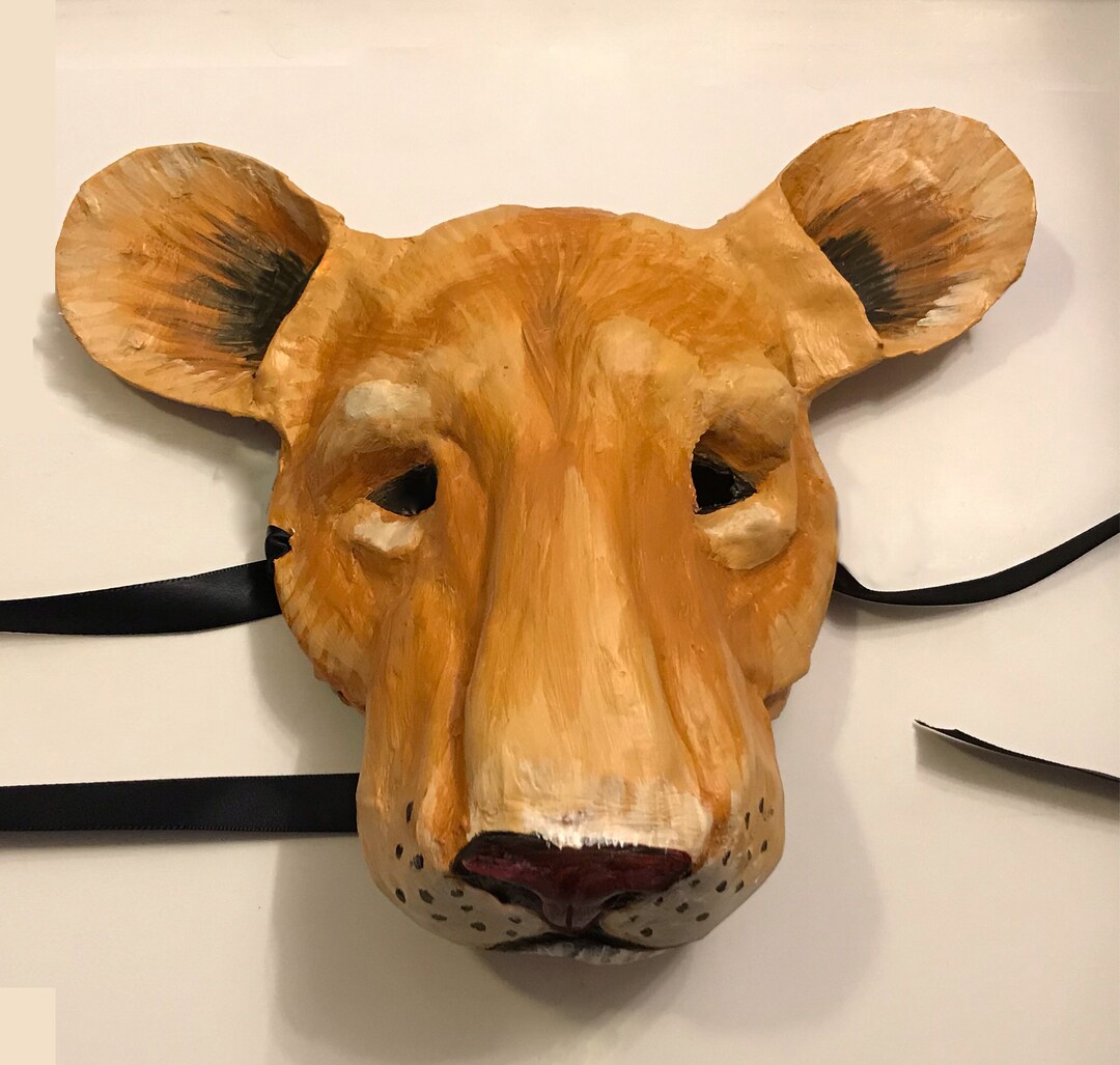 African Lioness Mask, Female Lion, Big Cat, Animal Mask, Wearable ...
