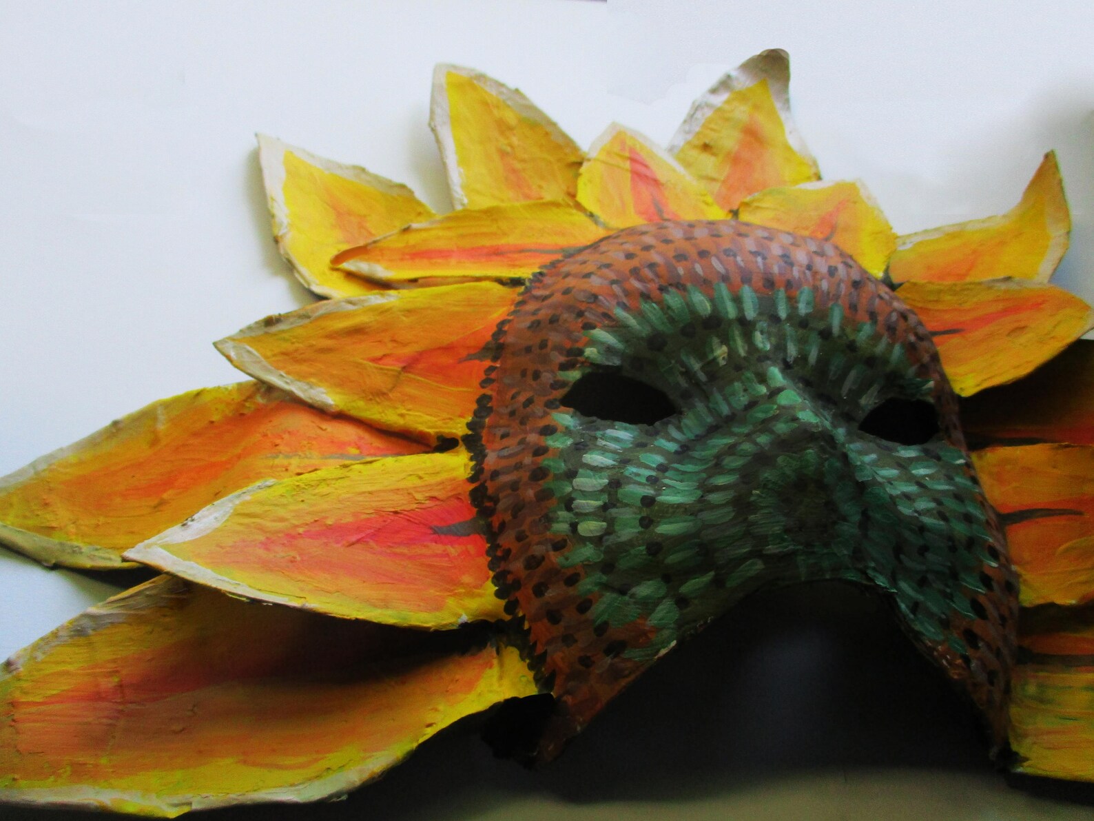 Sunflower Mask Sunflower Flower Paper Mache Wearable | Etsy