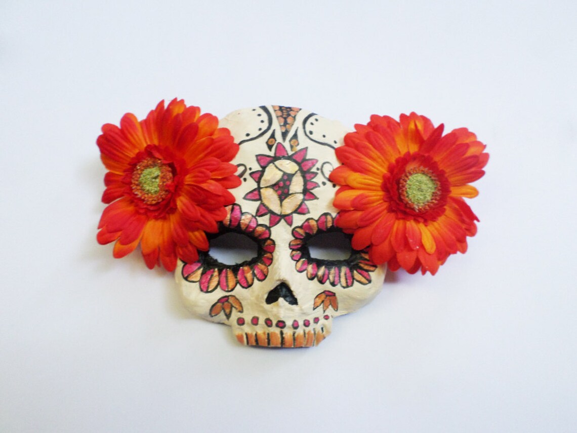 Day of the dead mask calaca Dia de los Muertosskull paper | Etsy