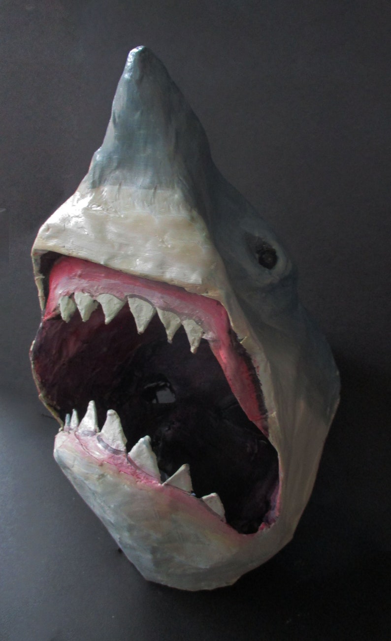 Great White Shark Mask Full Face Mask Wearable Shark Sea | Etsy