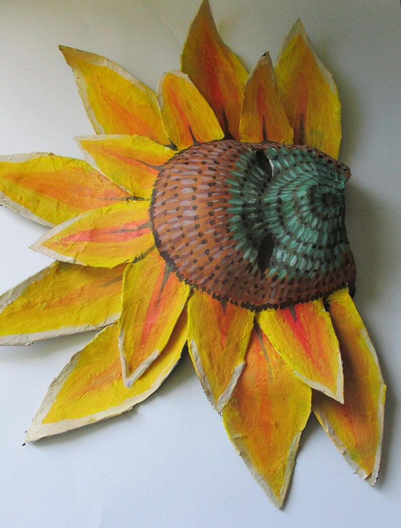 Sunflower Mask Sunflower Flower Paper Mache Wearable - Etsy