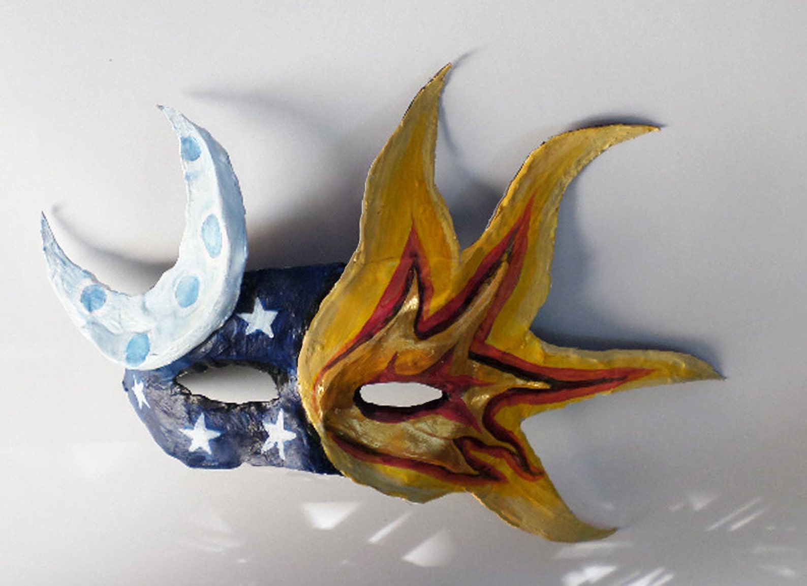 Sun and Moon Half Mask Space Cosmos Stars Masquerade - Etsy