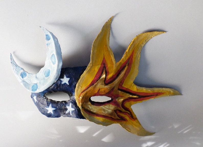 Sun and Moon Half Mask Space Cosmos Stars Masquerade - Etsy