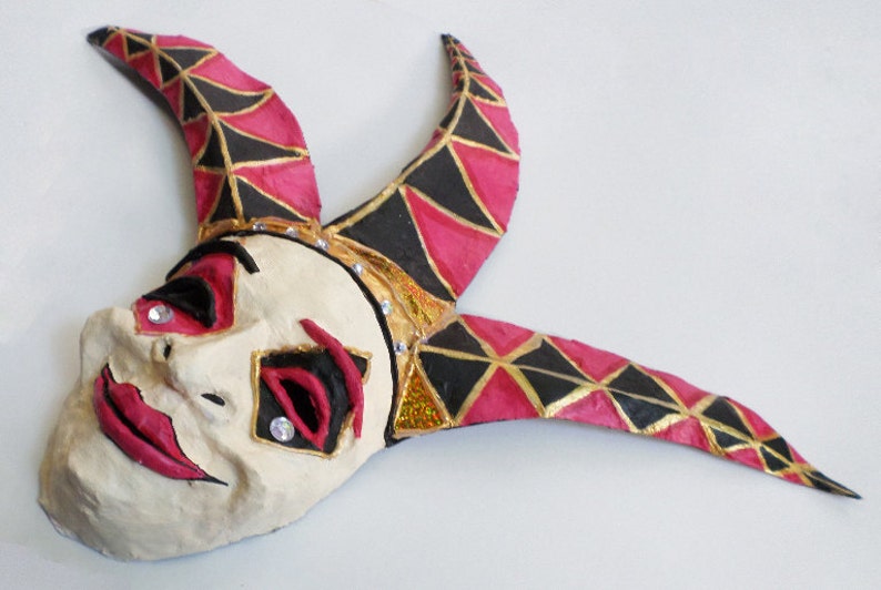 Jester Mask/venetian, Masquerade Ball, Clown, Full Face Mask, Wearable ...