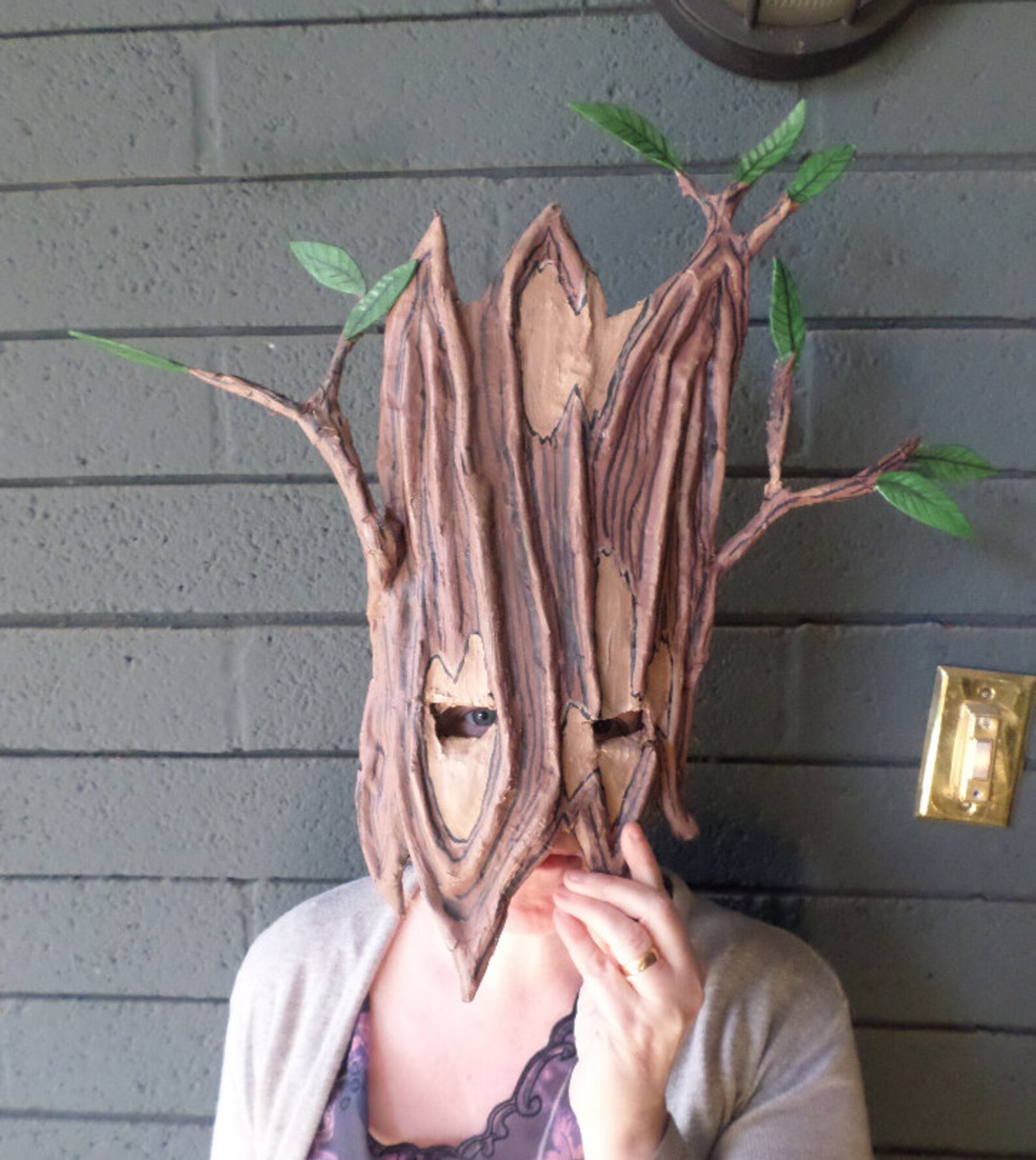 Tree Spirit Mask Log Costume Druid Woodland Forest Paper - Etsy