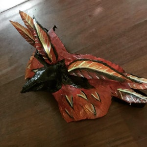Red Falcon Mask, Bird Mask, Bird of Prey Masquerade Mask, Paper Mache ...