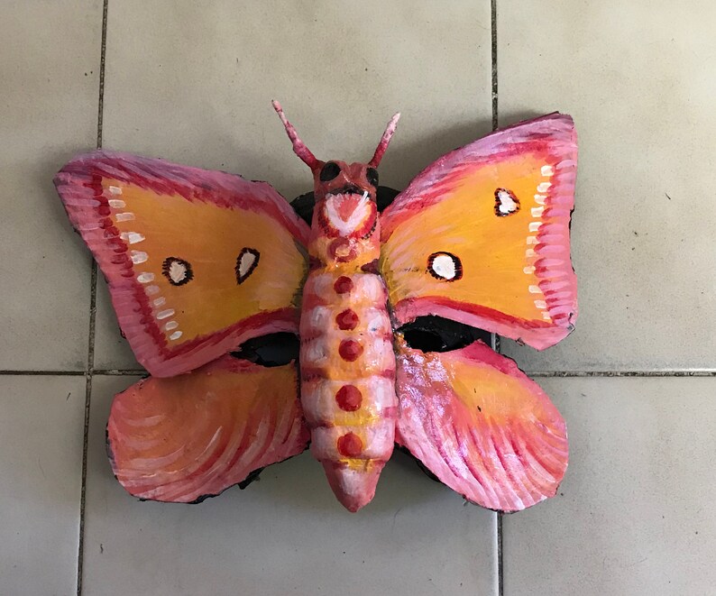 Elephant Hawk Moth Mask Pink Butterfly Mask Paper Mache - Etsy