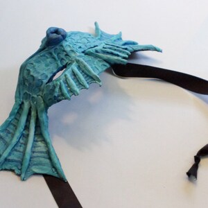 Fish Half Mask/masquerade Mask, Sea Creature, Blue Iridecsent Mask ...
