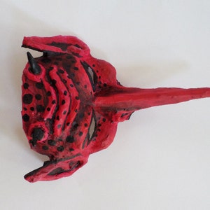 Long Nose Devil Mask, Demon Mask, Red Devil, Paper Mache, Wearable ...