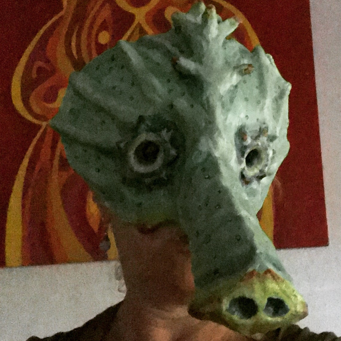 Seahorse Mask, Hippocampus, Sea Creature, Mask, Paper Mache, Wearable ...