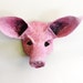 Pig Mask, Unique Mask, Animal Mask, Farm Animal, Pink Pig, Paper Mache ...