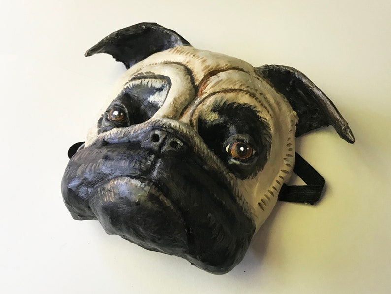 Pug Mask Dog Mask Paper Mache Wearable | Etsy