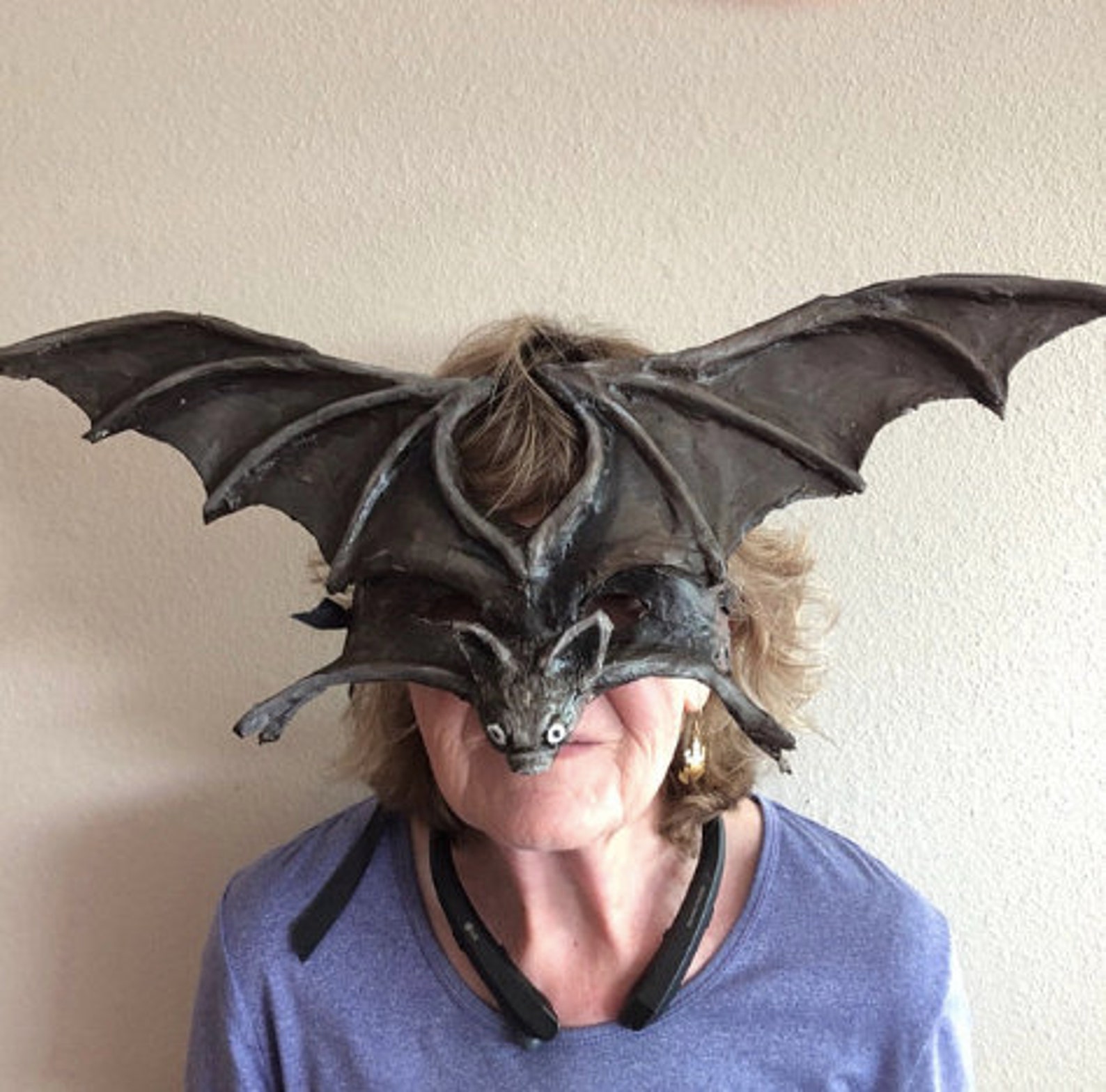 Bat Mask,chiropteran, Mammal, Vampire, Paper Mache, Unique Mask ...