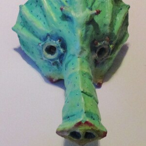 Seahorse Mask, Hippocampus, Sea Creature, Mask, Paper Mache, Wearable ...