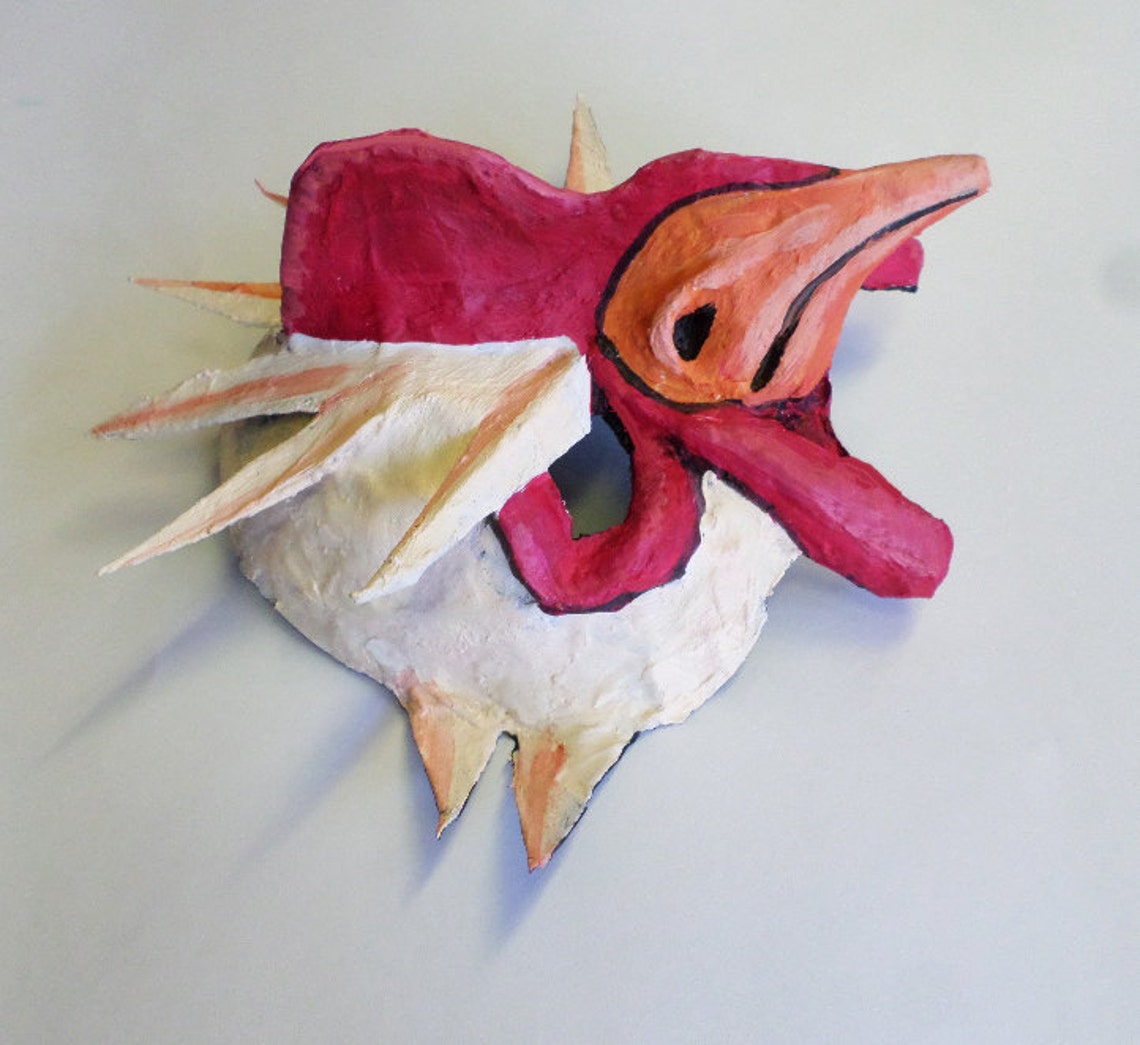 Chicken Mask Hen Paper Mache Farm Animal Fowl Chicken - Etsy
