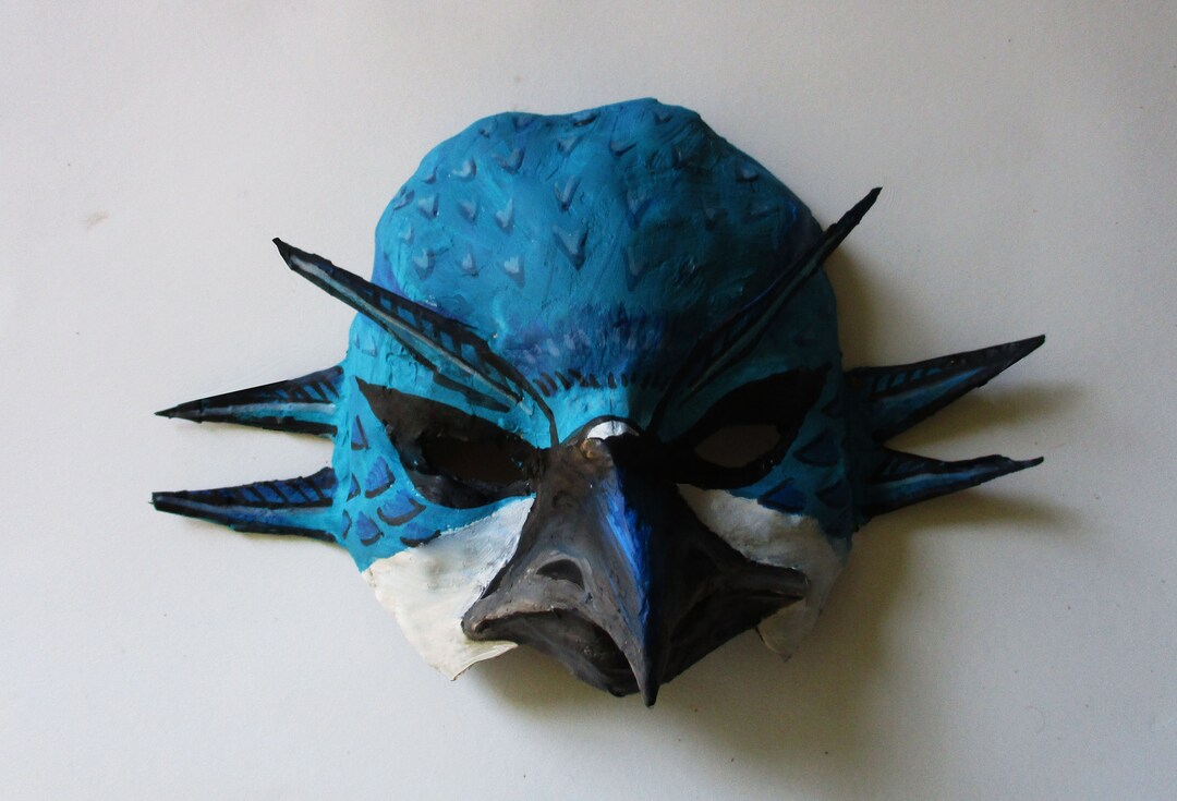 Blue Swallow Mask. Bird Mask, Wearable, Paper Mache, Mask - Etsy