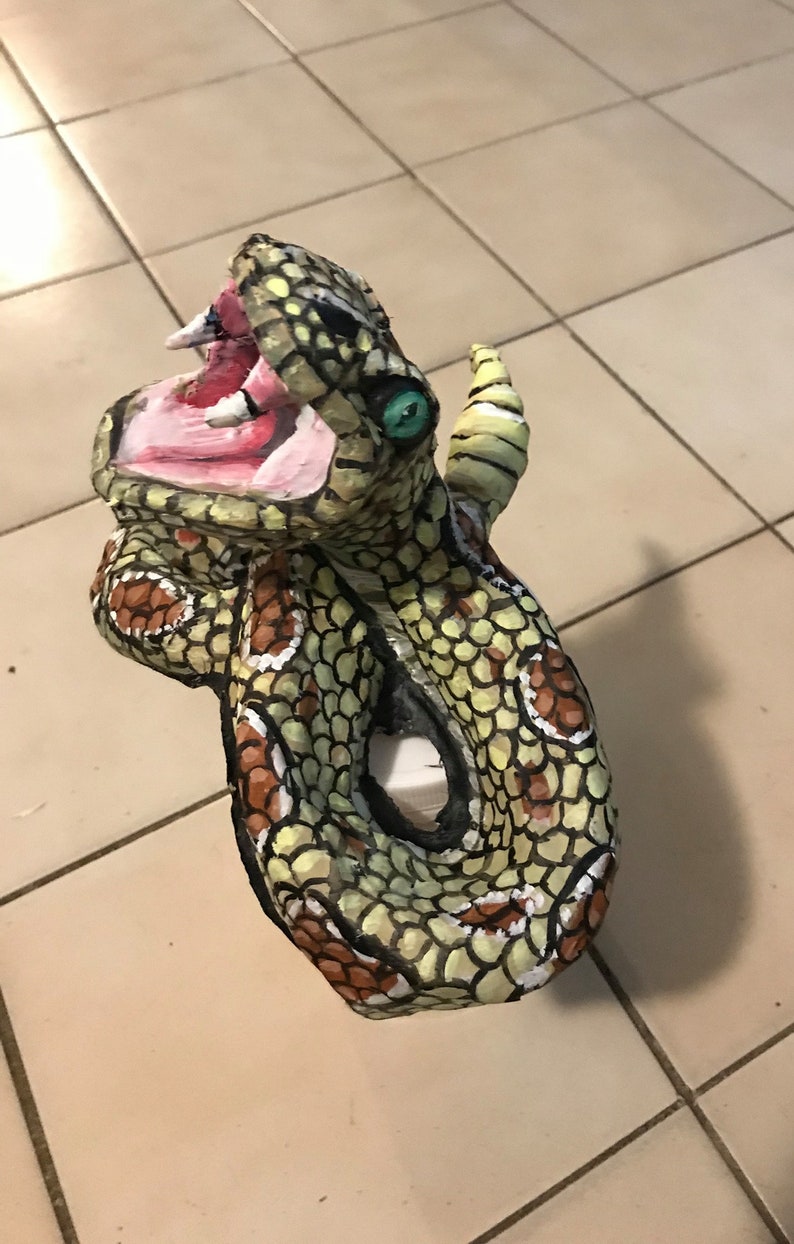 Rattle Snake Mask Snake mask paper mache wearable | Etsy