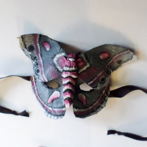 Cecropia Moth Mask, Insect, Butterfly, Unique Mask, Paper Mache, Gray ...