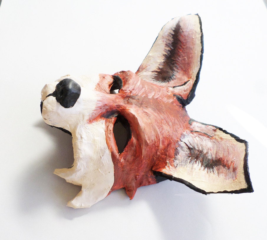 Fox Mask Woodland Creature Reddish Brown and White | Etsy
