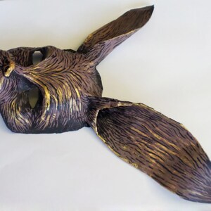 Rabbit Mask, Hare, Bunny Mask, Brown and Gold, Wearable, Unique Mask ...