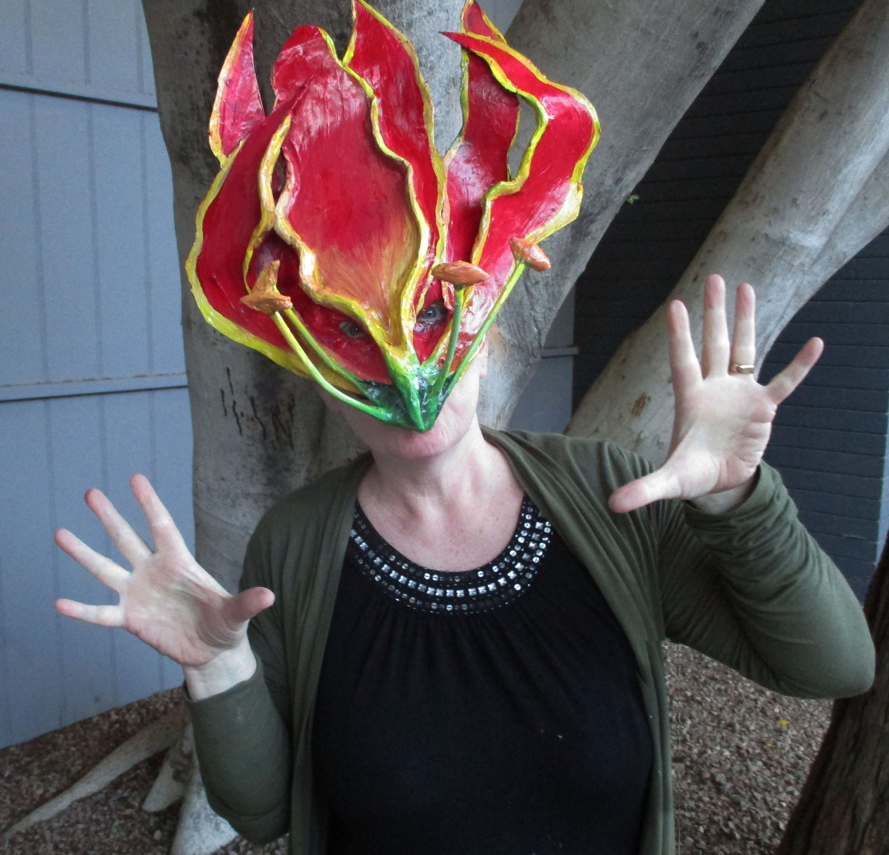 Flame Lily Mask, Zimbabwe National Flower, Lily, Flower Mask, Paper ...