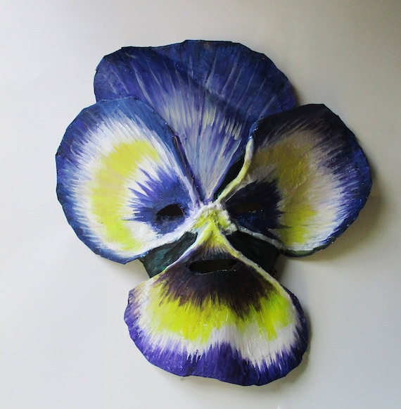 Pansy Flower Mask Wearable Paper Mache plant Mask - Etsy