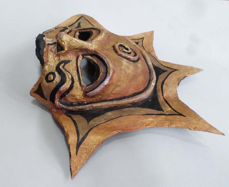 Sun Mask Gold and Black Sol Venetian Half Mask Wearable - Etsy