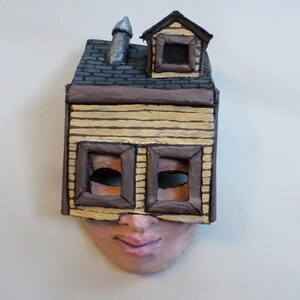 Housebound Mask, Little Yellow House, Trapped, Art Piece, Wearable ...