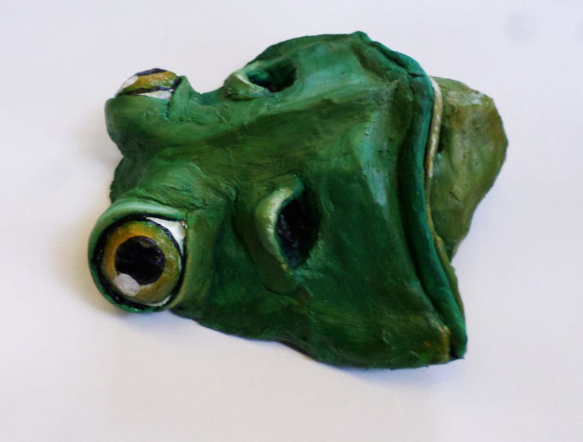 Frog Mask Wearable Paper Mache Hand Sculpted Amphibian - Etsy
