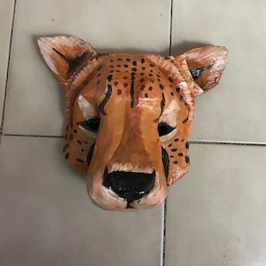 Cheetah Mask, Paper Mache, Unique Mask, African Wildcat, Cheetah - Etsy