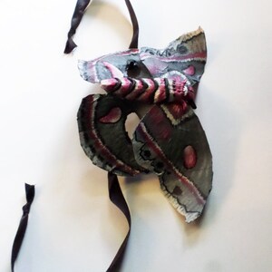 Cecropia Moth Mask, Insect, Butterfly, Unique Mask, Paper Mache, Gray ...