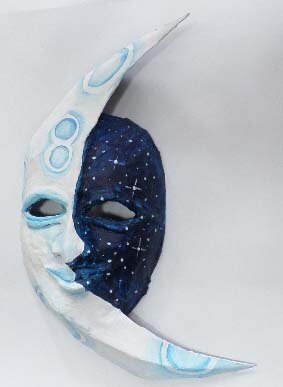 Moon and Stars Mask nurserywearablenight sky lunar white | Etsy