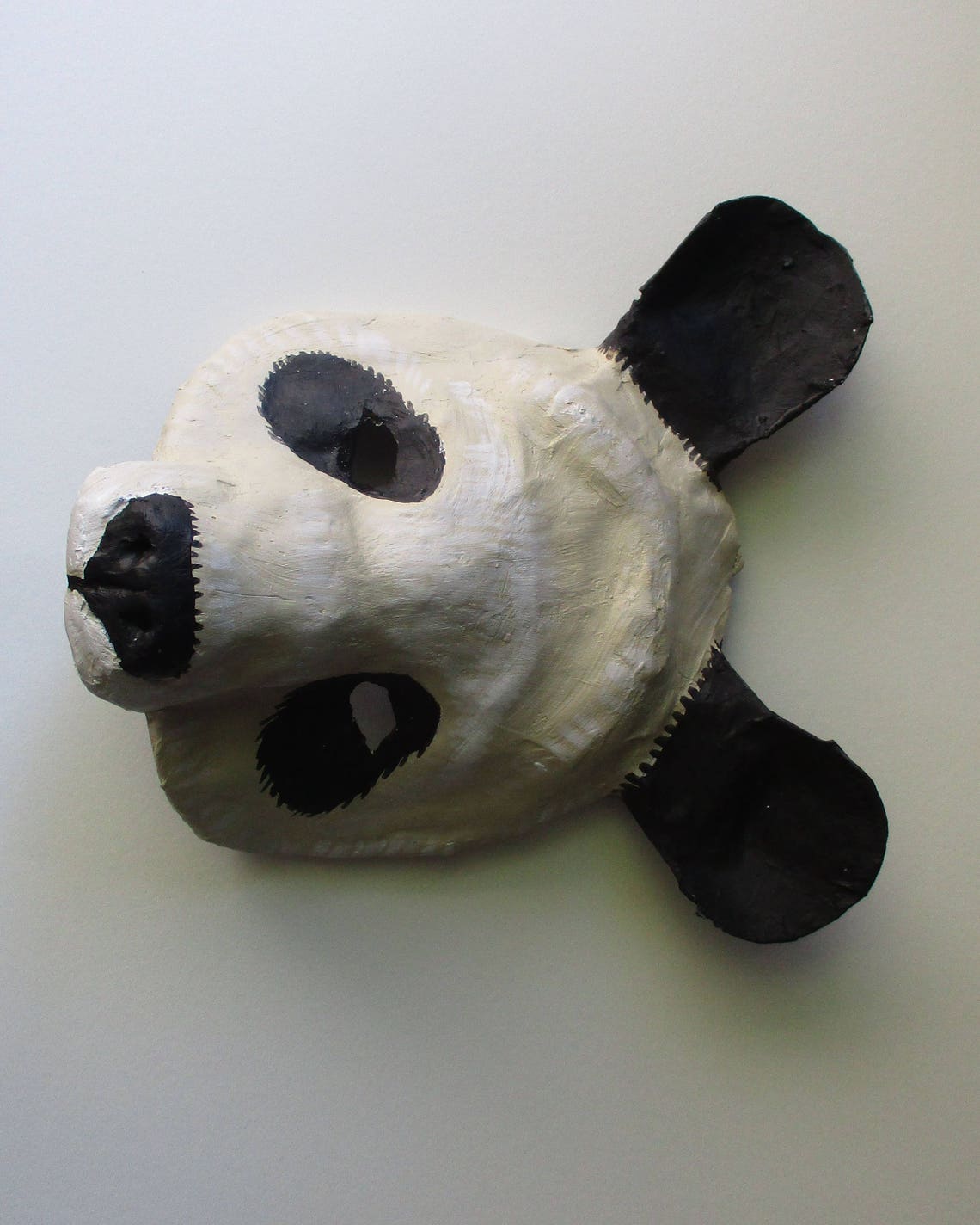 Panda Bear Mask Paper Mache Wearable Black and White Animal - Etsy