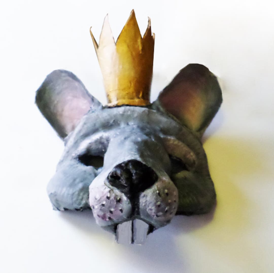 Mouse King Mask, Mouse, Mask, Paper Mache Mask, Wearable, King ...