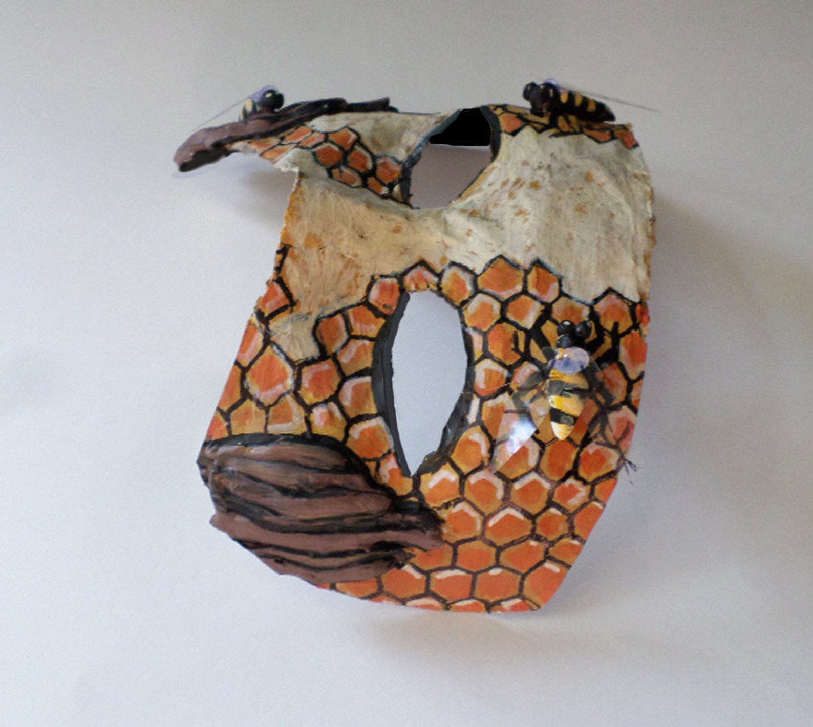 Honeybee Mask Bee Unique Mask Half Mask Honeycomb Hive - Etsy