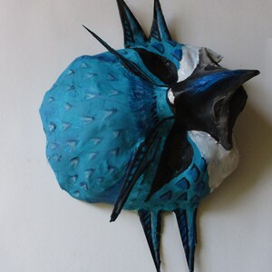 Blue Swallow Mask. Bird Mask, Wearable, Paper Mache, Mask - Etsy